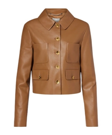 Altuzarra Astley Cropped Leather Jacket - Brown