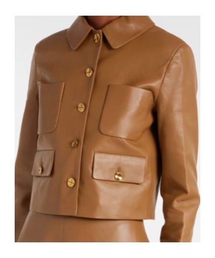 Altuzarra Astley Cropped Leather Jacket
