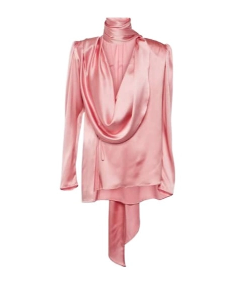 Magda Butrym Draped Silk-blend Blouse - Pink