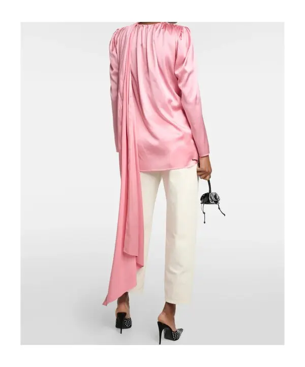 Magda Butrym Draped Silk-blend Blouse