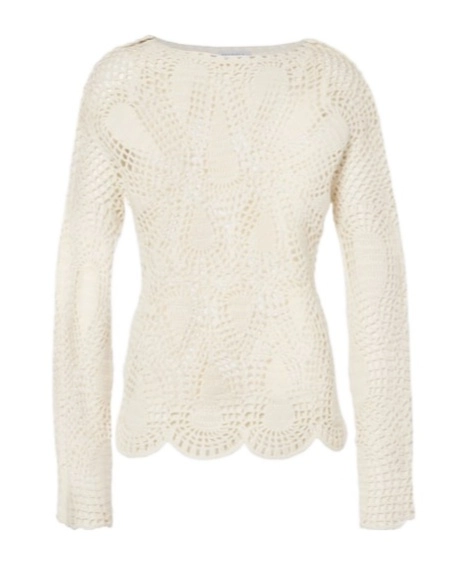 Gabriela Hearst Caps Crochet Wool And Cashmere Top - White