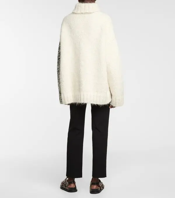 JOSEPH High-neck Floral Knit Sweater