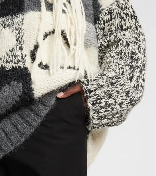 JOSEPH High-neck Floral Knit Sweater