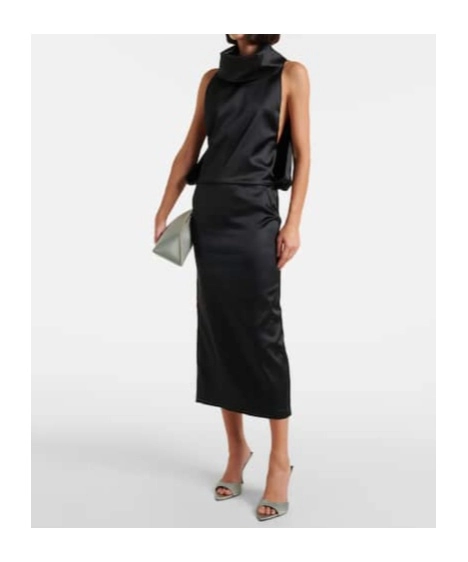 Attico Sleeveless Satin Midi Dress