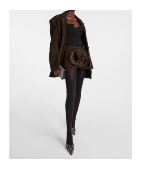 Magda Butrym Floral Appliqué Suede Miniskirt