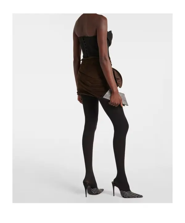 Magda Butrym Floral Appliqué Suede Miniskirt