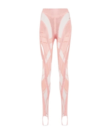 MUGLER Paneled Stirrup Leggings - Pink