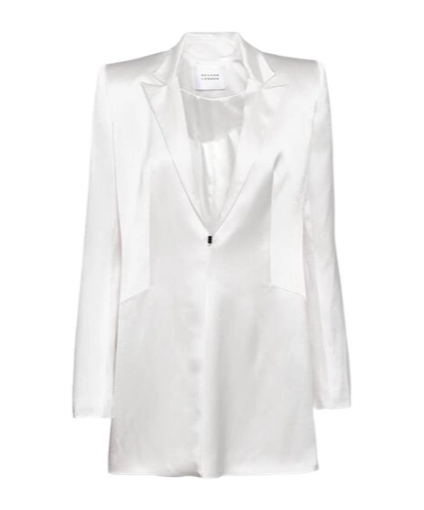 Galvan Bridal Leith Satin Blazer Dress - White