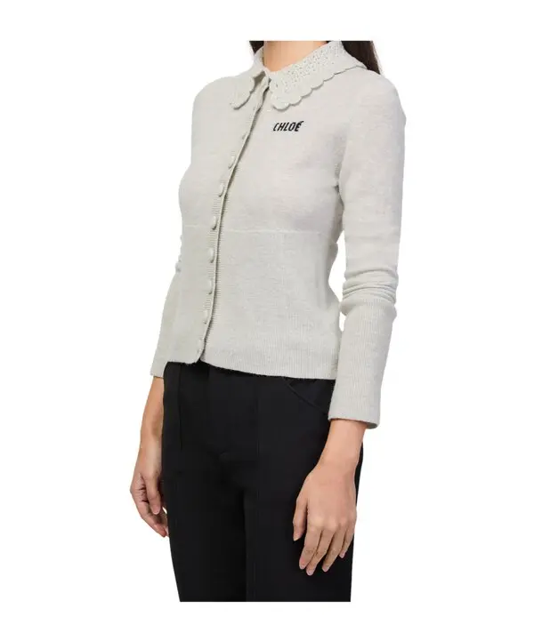 Chloé Cardigan With Logo On Chest