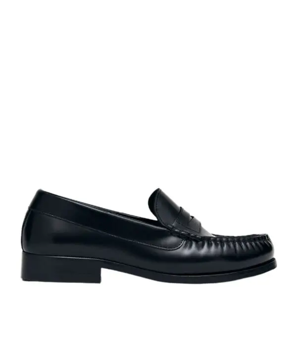 ALOHAS Rivet Leather Loafers - Black