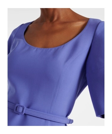 Oscar De La Renta Puff-sleeve Wool-blend Midi Dress
