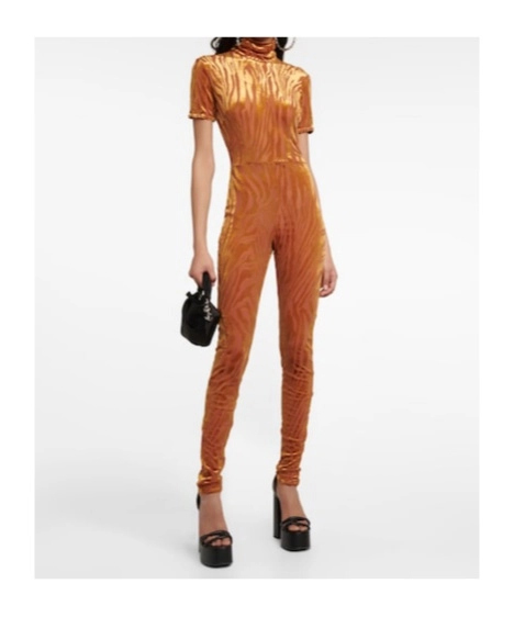 Alex Perry Benton Devoré Zebra-print Catsuit