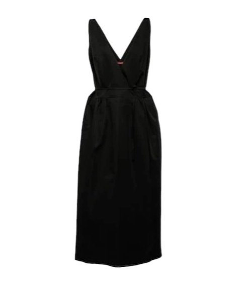 Altuzarra Anouk V-neck Cotton-blend Midi Dress - Black