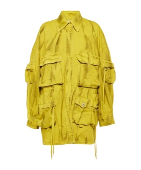 Attico Fern Cotton Biker Jacket - Yellow