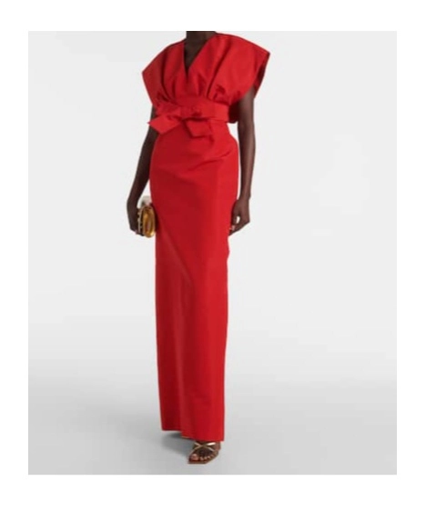 Carolina Herrera Silk Faille Gown With Bow Detail