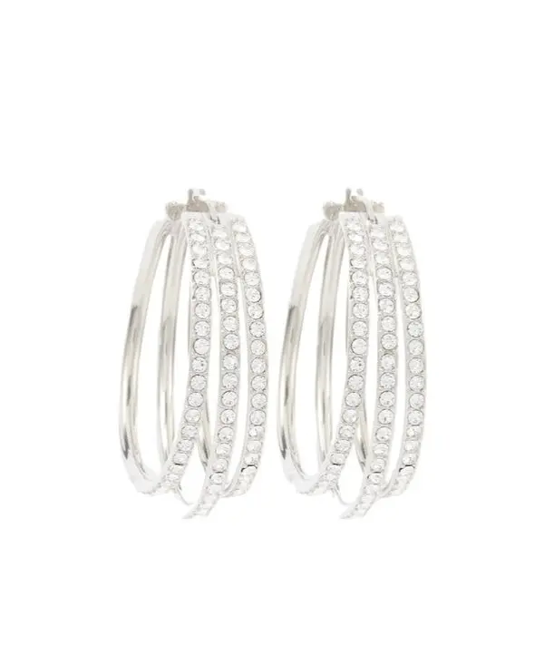 Amina Muaddi Vittoria Crystal-embellished Hoop Earrings - White