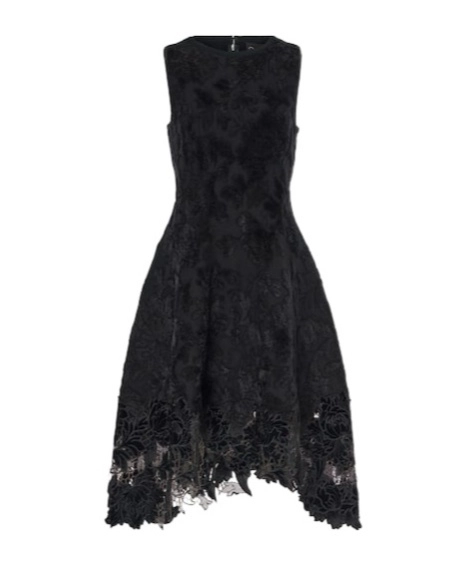 Oscar De La Renta Guipure Lace And Velvet Jacquard Gown - Black
