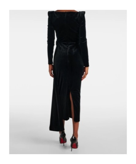 Alex Perry Draped Velvet Midi Dress