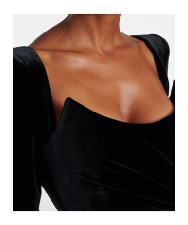 Alex Perry Draped Velvet Midi Dress