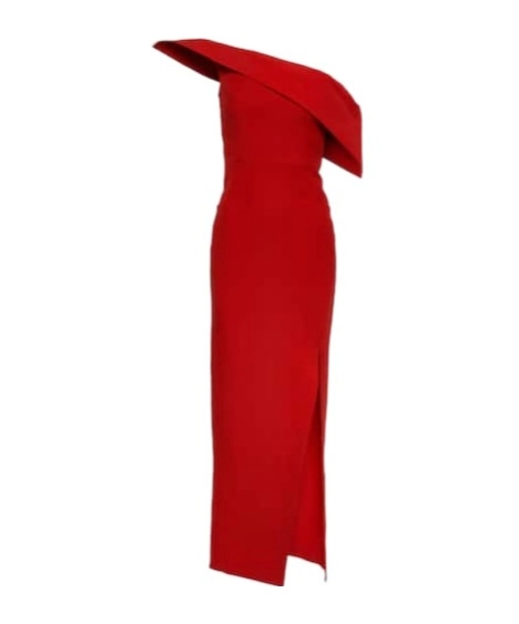 Roland Mouret Asymmetric Wool And Silk Gown - Red