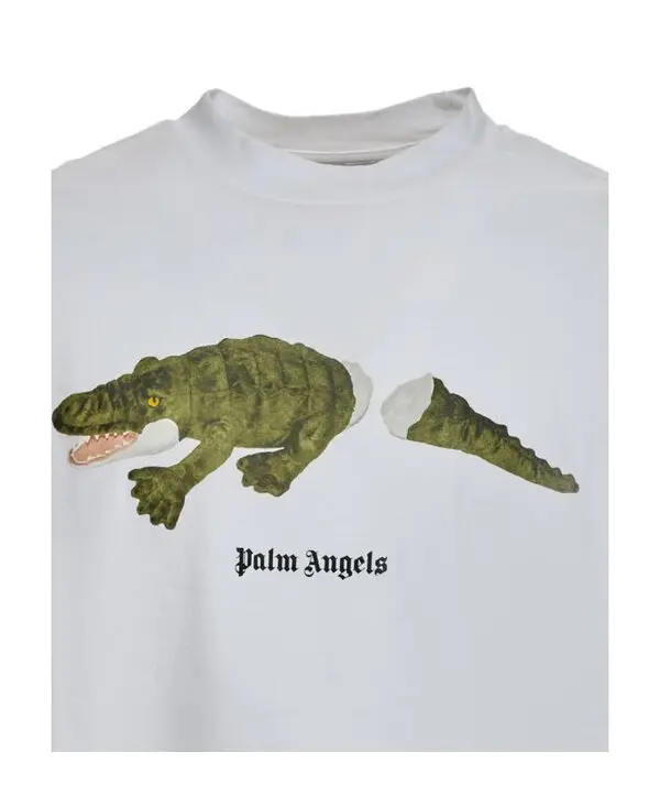 Palm Angels Crocodile-print Cotton T-shirt