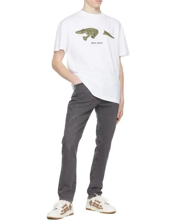Palm Angels Crocodile-print Cotton T-shirt