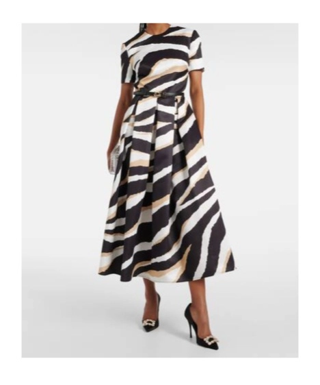 Elie Saab Printed Silk-blend Midi Dress