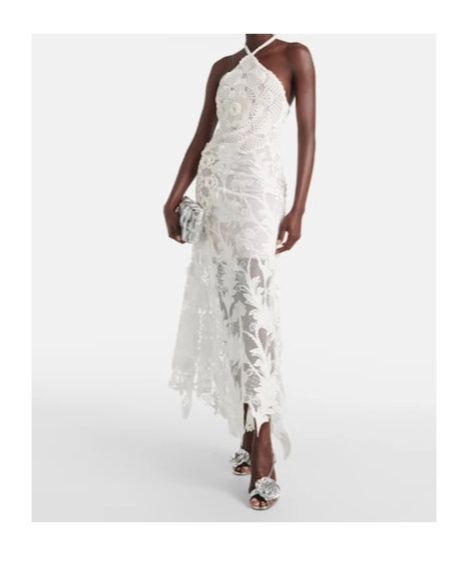 Oscar De La Renta Crochet Guipure Lace Gown