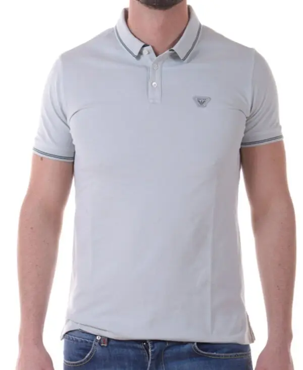 Emporio Armani Logo Slim Polo Shirt - Gray
