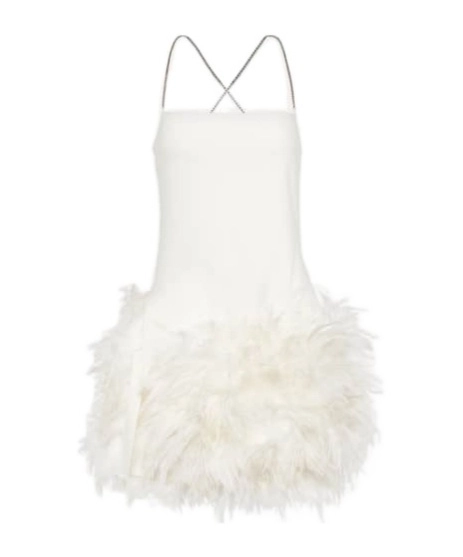 Attico Fujiko Feather-trimmed Minidress