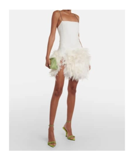 Attico Fujiko Feather-trimmed Minidress