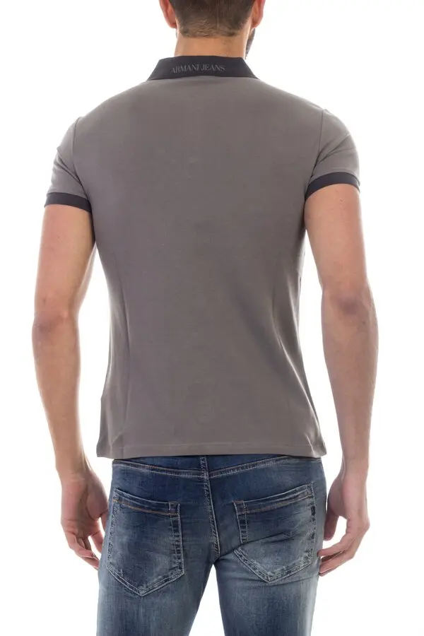 Emporio Armani Logo Slim Polo Shirt - Gray