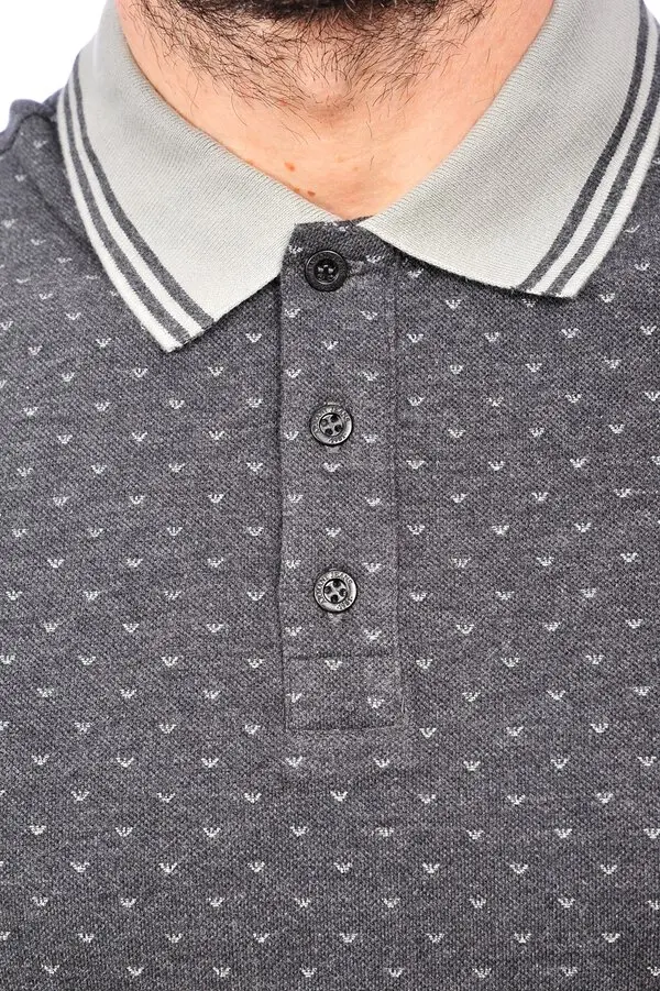 Emporio Armani Logo Slim Polo Shirt - Gray