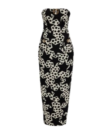AREA Crystal-embellished Jacquard Maxi Dress