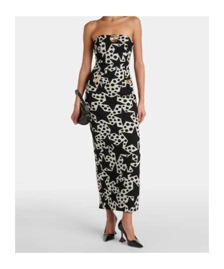 AREA Crystal-embellished Jacquard Maxi Dress