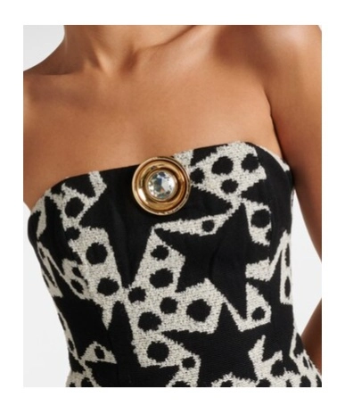 AREA Crystal-embellished Jacquard Maxi Dress