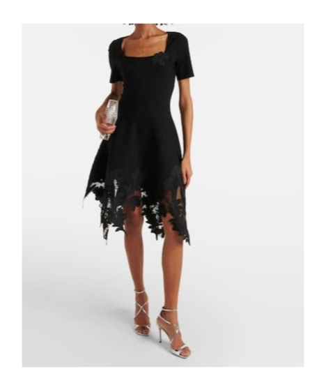 Oscar De La Renta Lace-trimmed Knitted Minidress