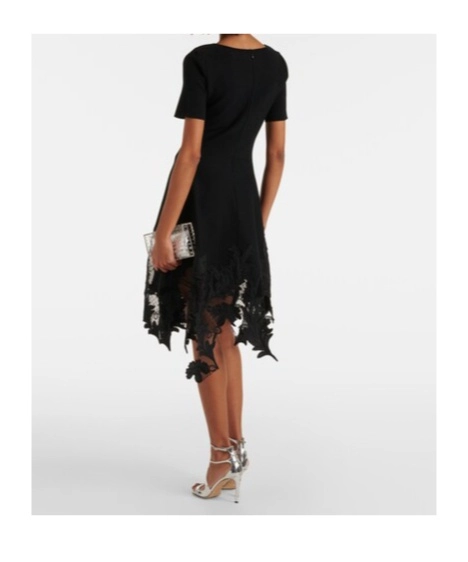 Oscar De La Renta Lace-trimmed Knitted Minidress