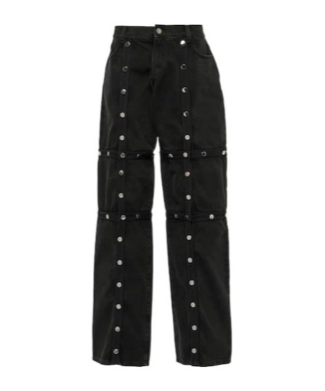 Attico Studded Low-rise Straight Leg Jeans