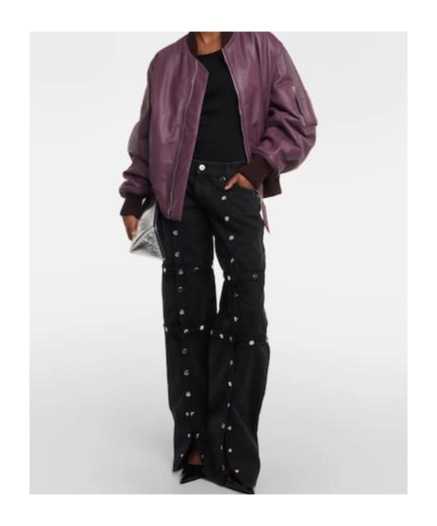 Attico Studded Low-rise Straight Leg Jeans