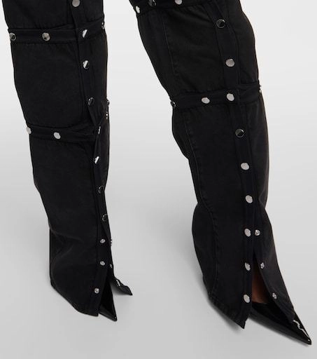 Attico Studded Low-rise Straight Leg Jeans