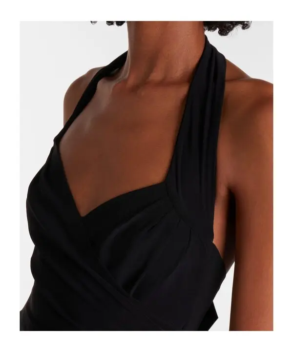 Norma Kamali Cayla Embroidered Halterneck Gown