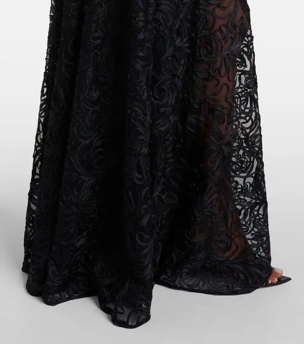 Norma Kamali Cayla Embroidered Halterneck Gown