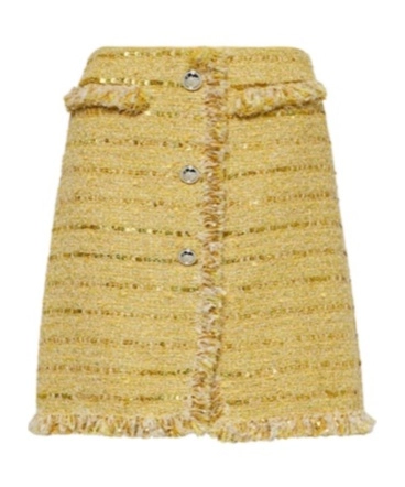 Giambattista Valli Fringed Bouclé Miniskirt - Green