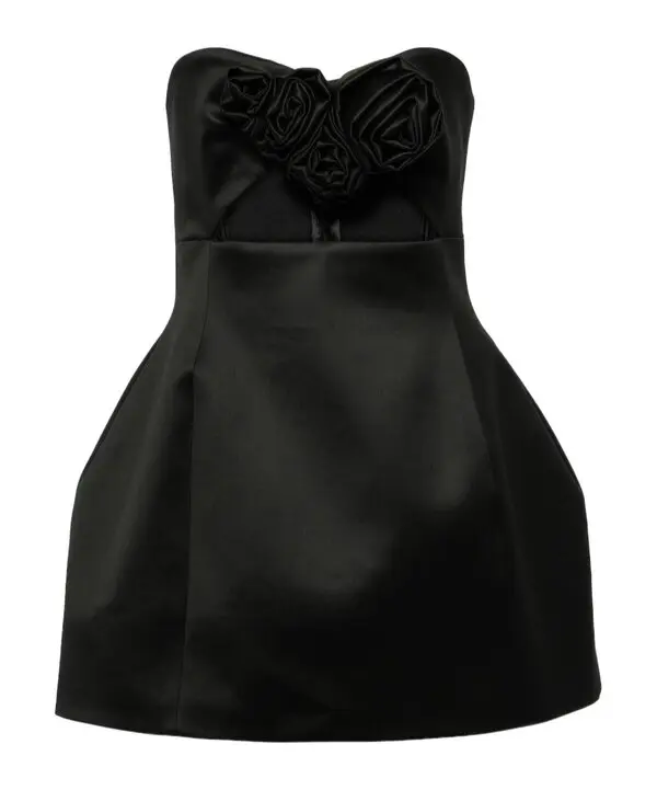 Magda Butrym Floral-applique Bustier Minidress - Black