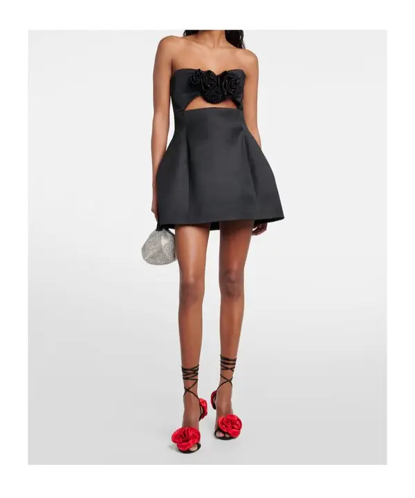 Magda Butrym Bustier Minidress With Floral Appliqu