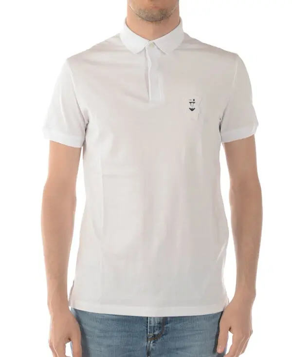 Emporio Armani Logo Slim Polo Shirt - White
