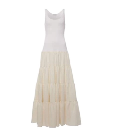 Gabriela Hearst Pozas Tiered Linen Maxi Dress - Nude