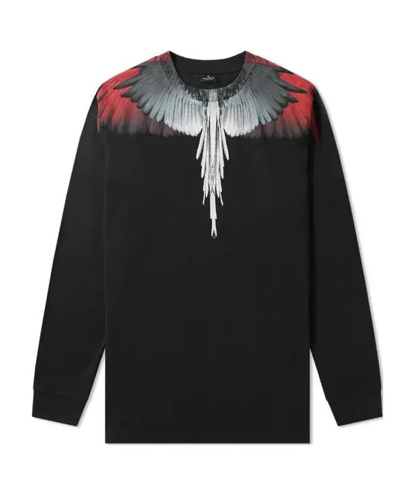 MARCELO BURLON COUNTY OF MILAN Printed Long-sleeved T-shirt - Black