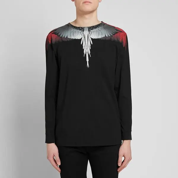 MARCELO BURLON COUNTY OF MILAN Printed Long-sleeved T-shirt - Black